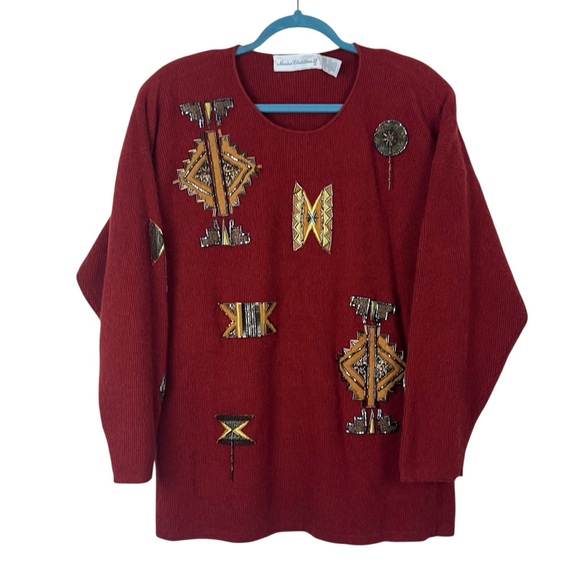 Marisa Christina | Sweaters | Vintage Marisa Christina Ii Beaded Rust ...